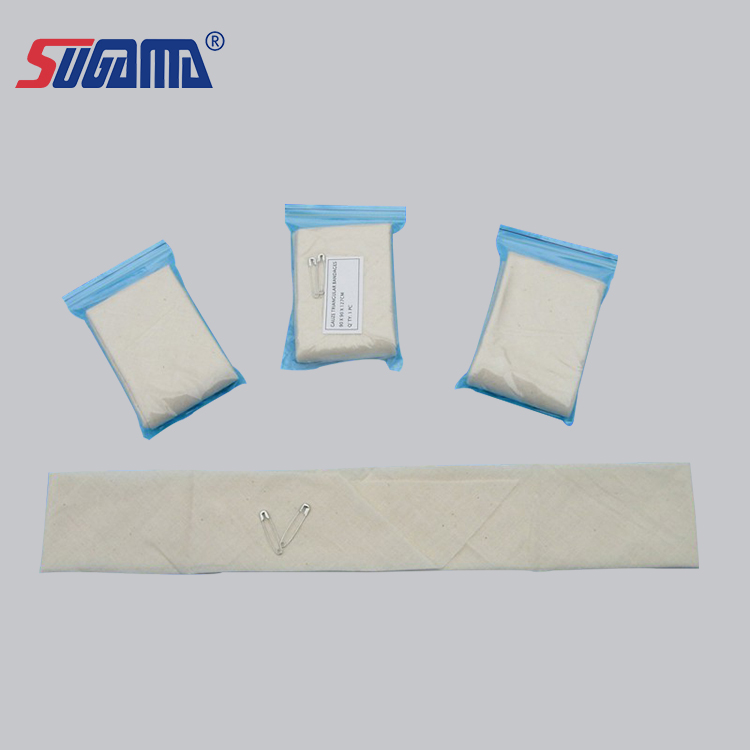 Disposable medical surgical cotton or non woven fabric triangle bandage